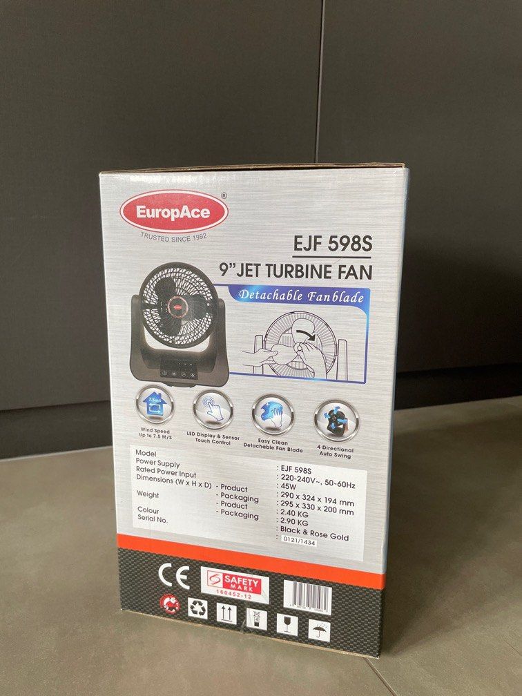 EuropAce jet turbine fan, Furniture & Home Living, Lighting & Fans ...