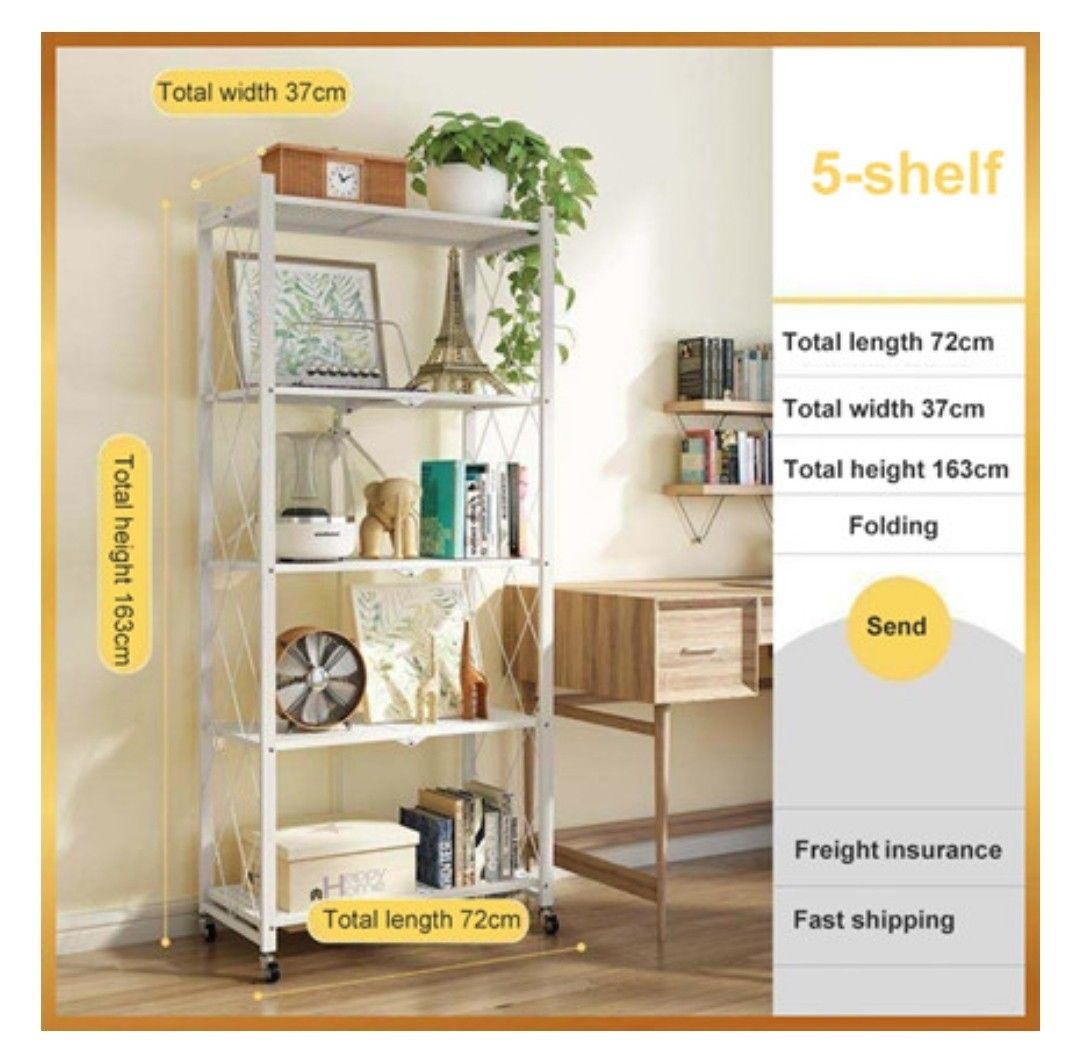 Folding Rack / Storage Rack / Kitchen Rack / Foldable Rack with Wheel ...