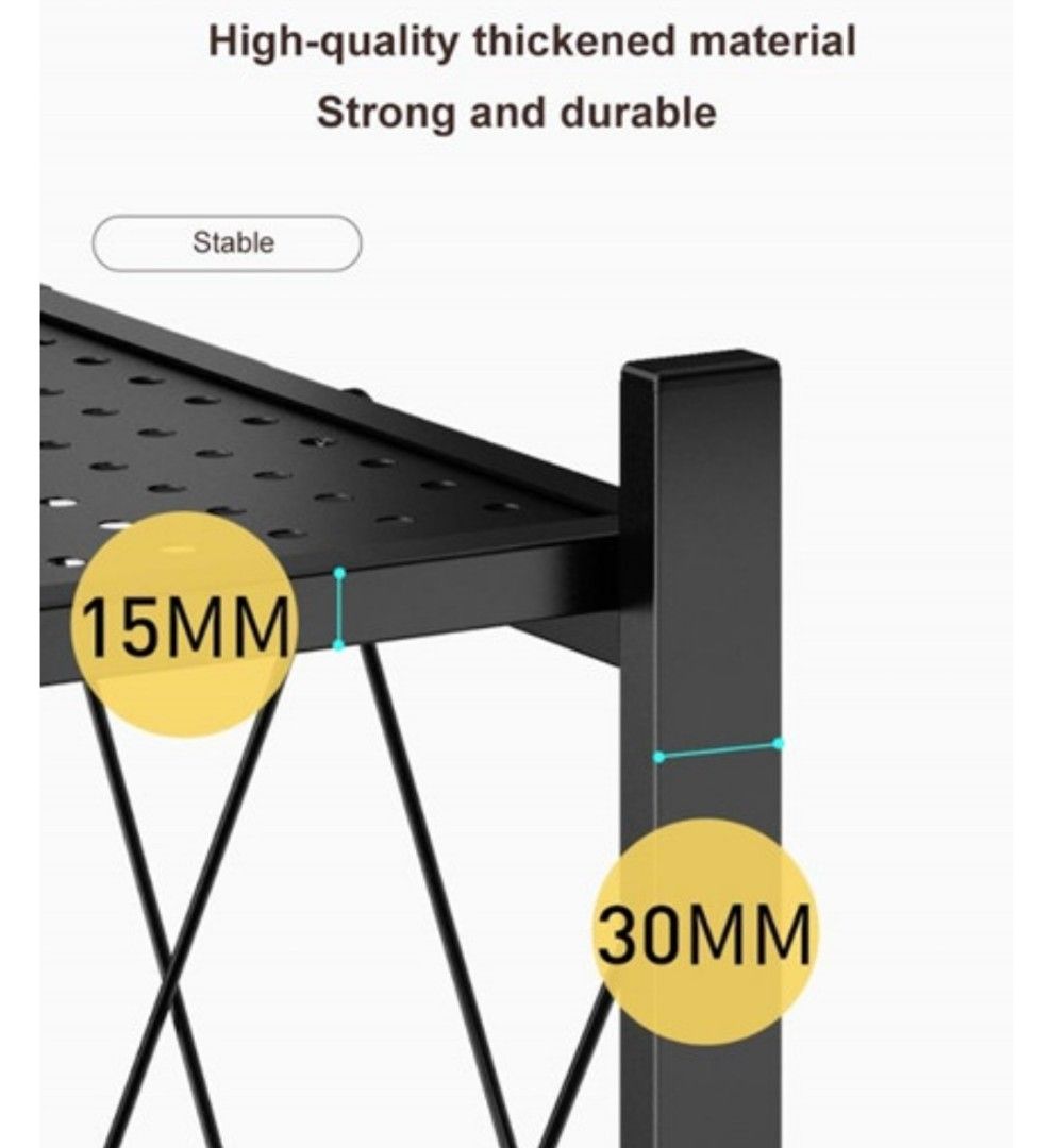 Folding Rack / Storage Rack / Kitchen Rack / Foldable Rack with Wheel ...