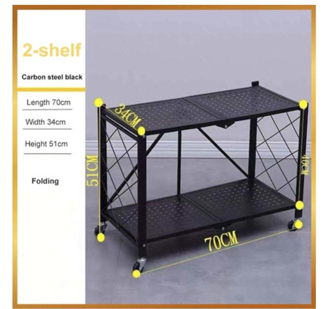 Folding Rack / Storage Rack / Kitchen Rack / Foldable Rack with Wheel ...