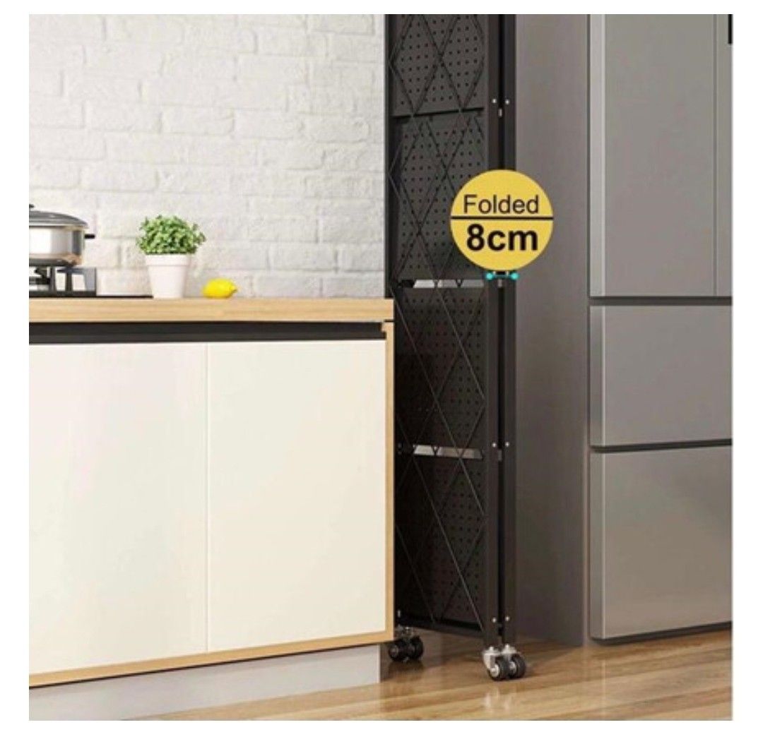 Folding Rack / Storage Rack / Kitchen Rack / Foldable Rack with Wheel ...