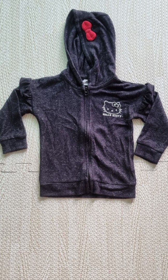 FOX Hello Kitty Bow Hoodie Jacket, Babies & Kids, Babies & Kids Fashion ...