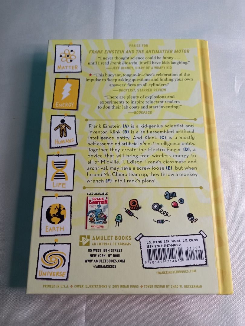 Frank Einstein And The Electro-Finger Book Hardbound, Hobbies & Toys ...