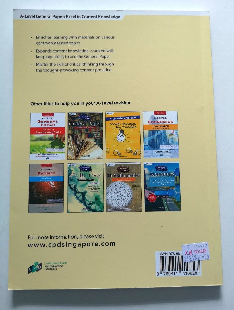 General Paper Content Knowledge, Hobbies & Toys, Books & Magazines ...