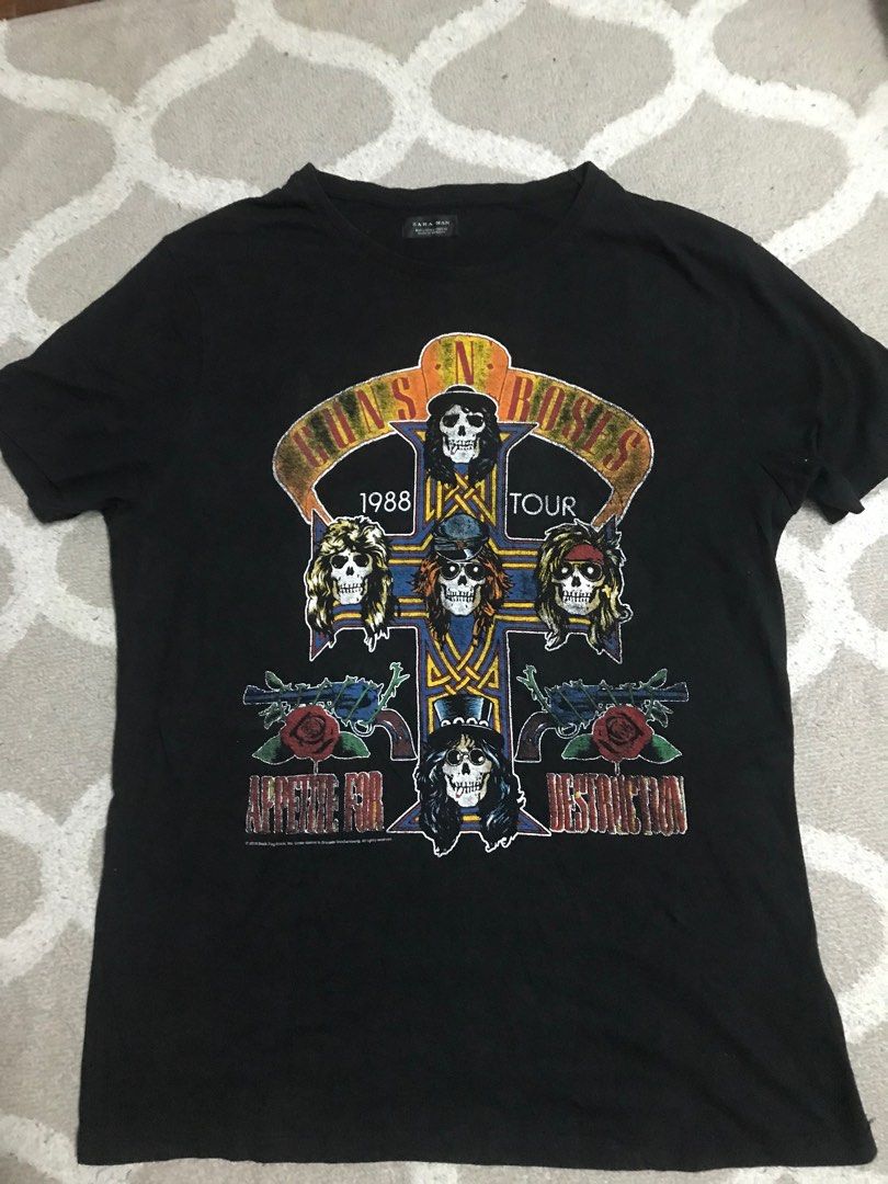 Gun n roses x zara, Women's Fashion, Tops, Shirts on Carousell