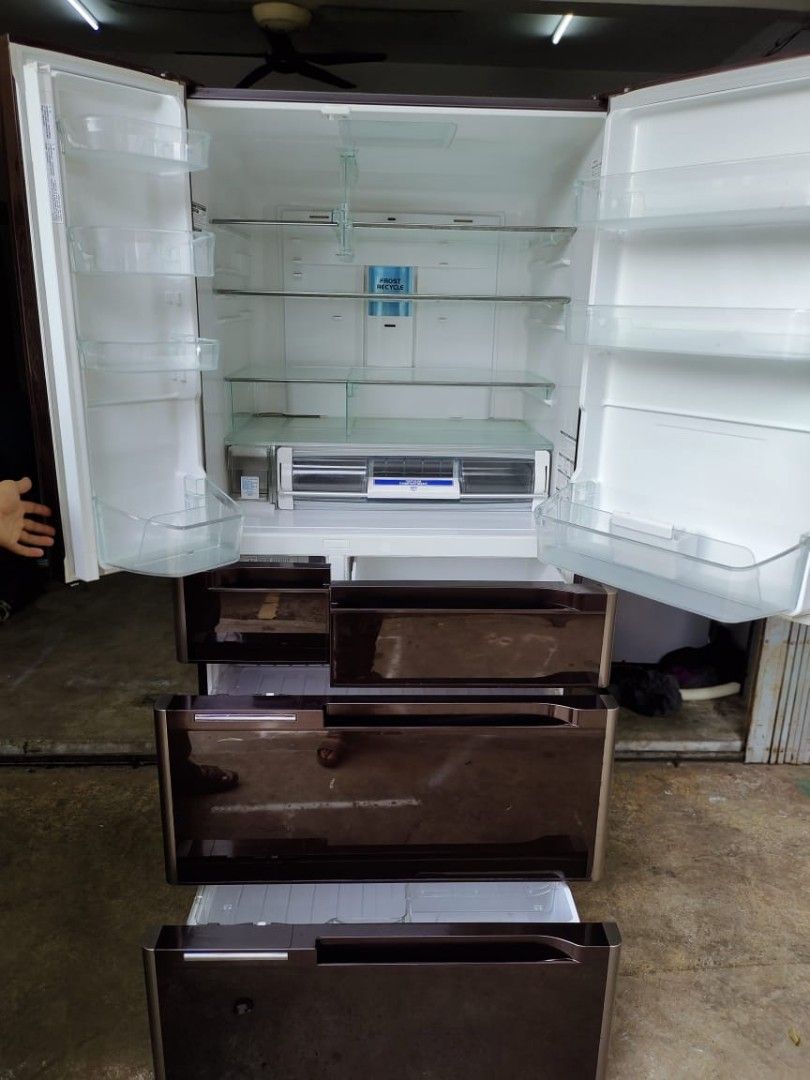 Hitachi Glasses fridge 6 door touch display, TV & Home Appliances ...