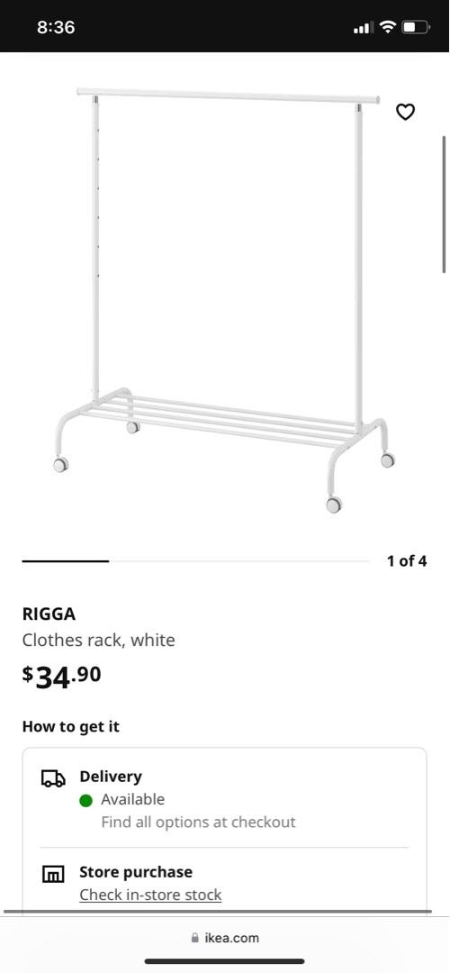 IKEA Rigga Clothes Rack, Furniture & Home Living, Home Improvement ...