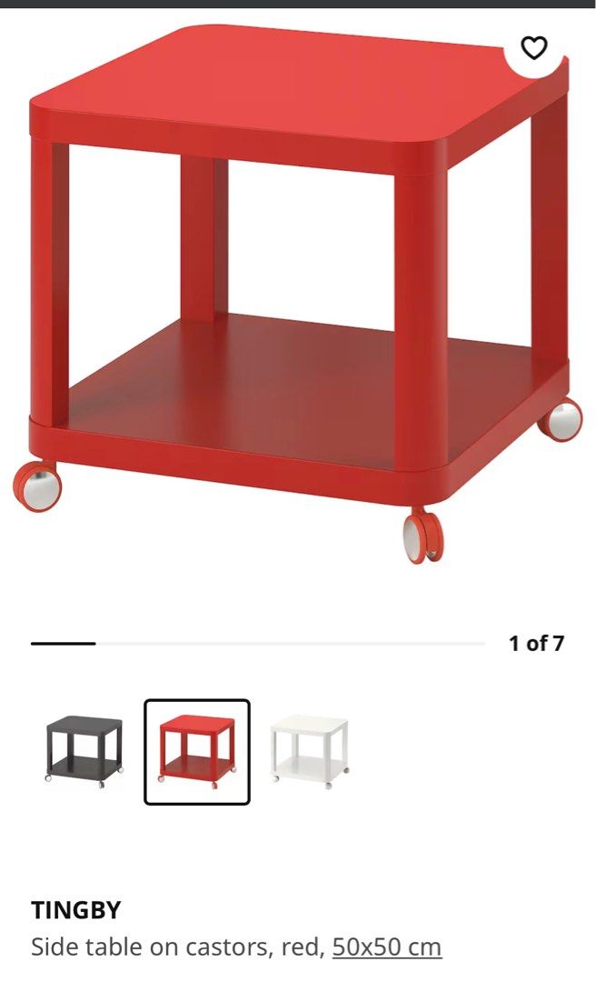 IKEA Tingby Side Table Red, Furniture & Home Living, Furniture, Tables ...