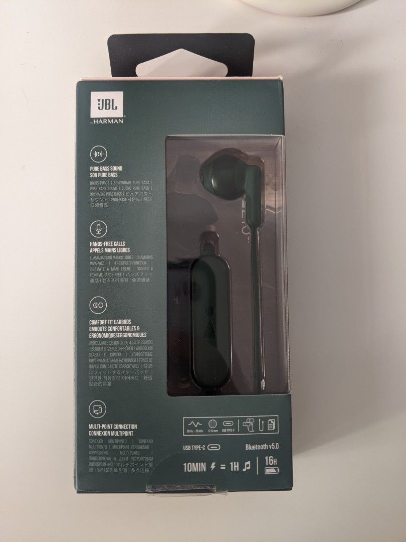 JBL Tune 215BT Green Wireless Bluetooth Earphones Earbuds Headset ...