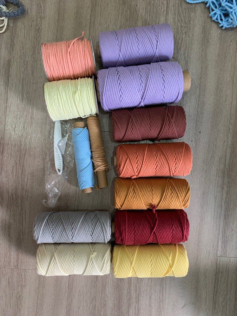 Macrame strings assorted colours, Hobbies & Toys, Stationery & Craft ...