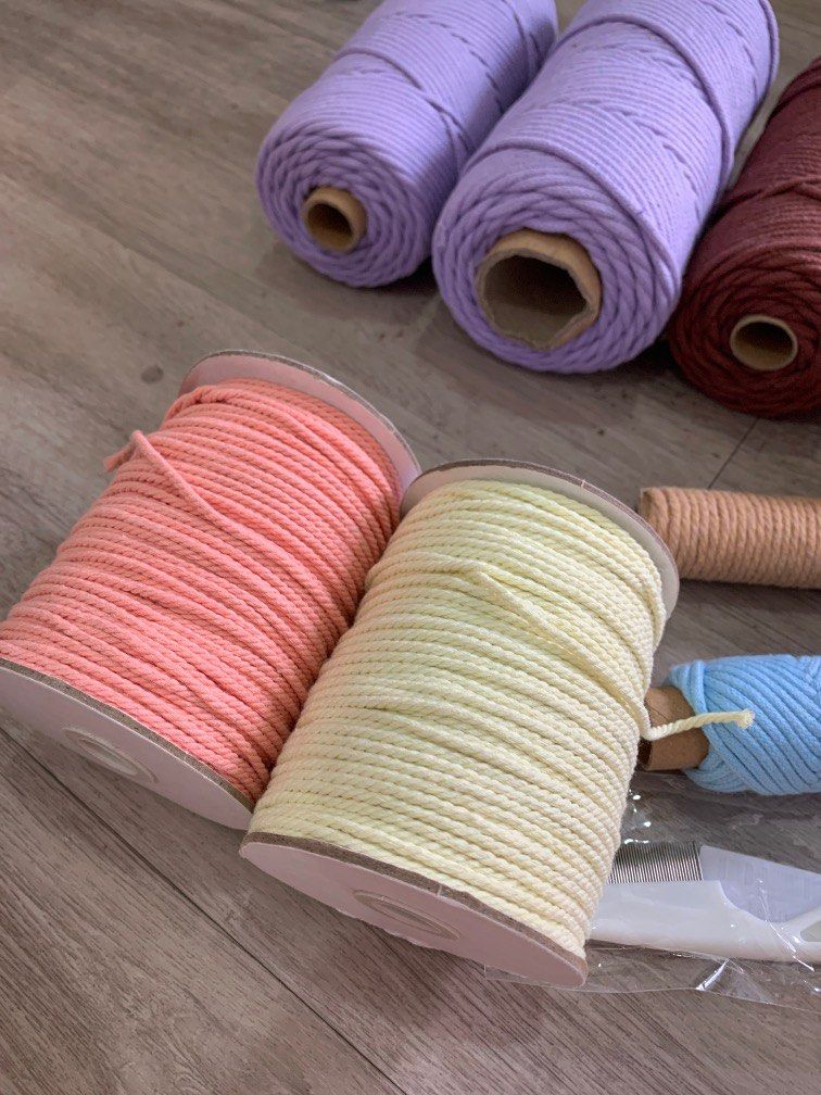 Macrame strings assorted colours, Hobbies & Toys, Stationery & Craft ...