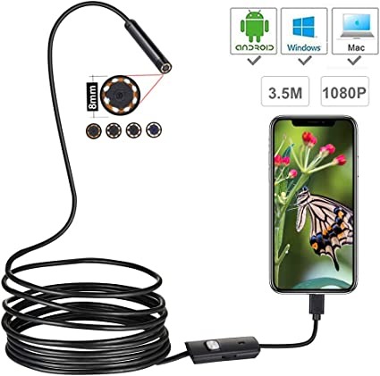 MASO Android Endoscope, USB Borescope 1.5M with Flexible Grabber ...