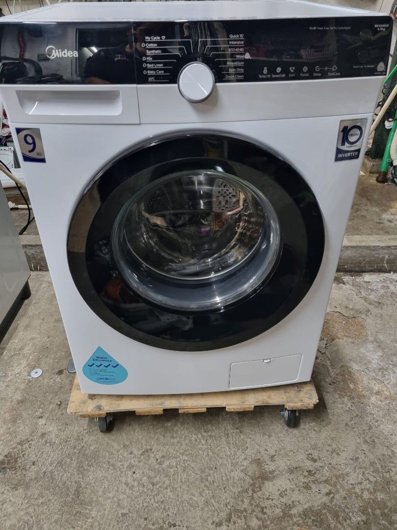 Midea 9kg front load washing machine, TV & Home Appliances, Washing ...