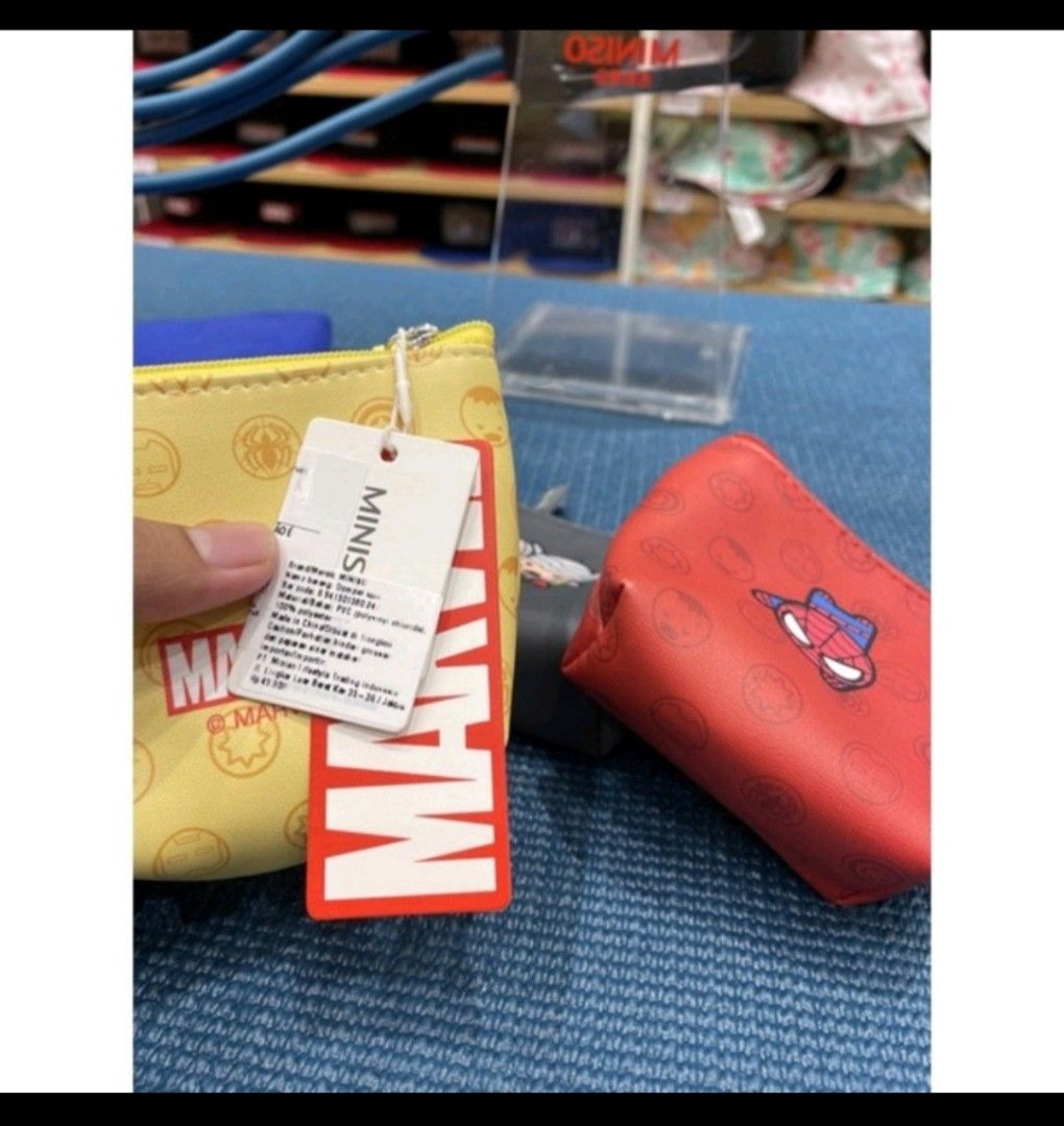 Miniso marvel iron man yellow pounch coin multifungsi sintetis ...