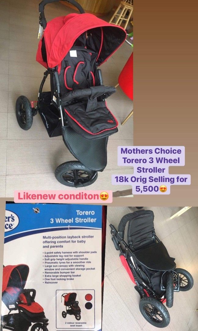 MOTHER'S CHOICE TORERO 3 WHEELS STROLLER, Babies & Kids, Going Out ...