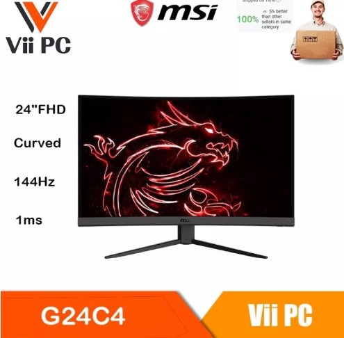MSI Optix G24C4 24" (Actual size 23.6") 1920 x 1080 1ms (MPRT) 144Hz ...