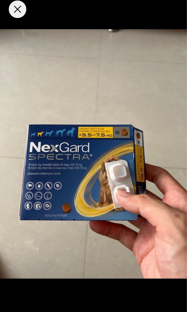 Nexgard spectrum (1tab)small dogs 3.5-7.5kg, Pet Supplies, Health ...