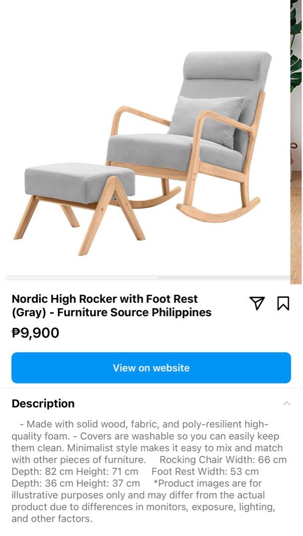 Nordic Rocking Chair, Furniture & Home Living, Furniture, Sofas on ...