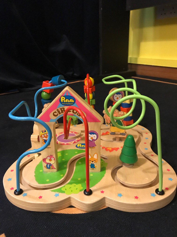 Original Wooden Pororo toy for infants, Babies & Kids, Infant Playtime ...