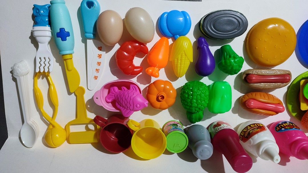 Plastic Food, Condiments & Utensils Toy Set 2, Hobbies & Toys, Toys ...