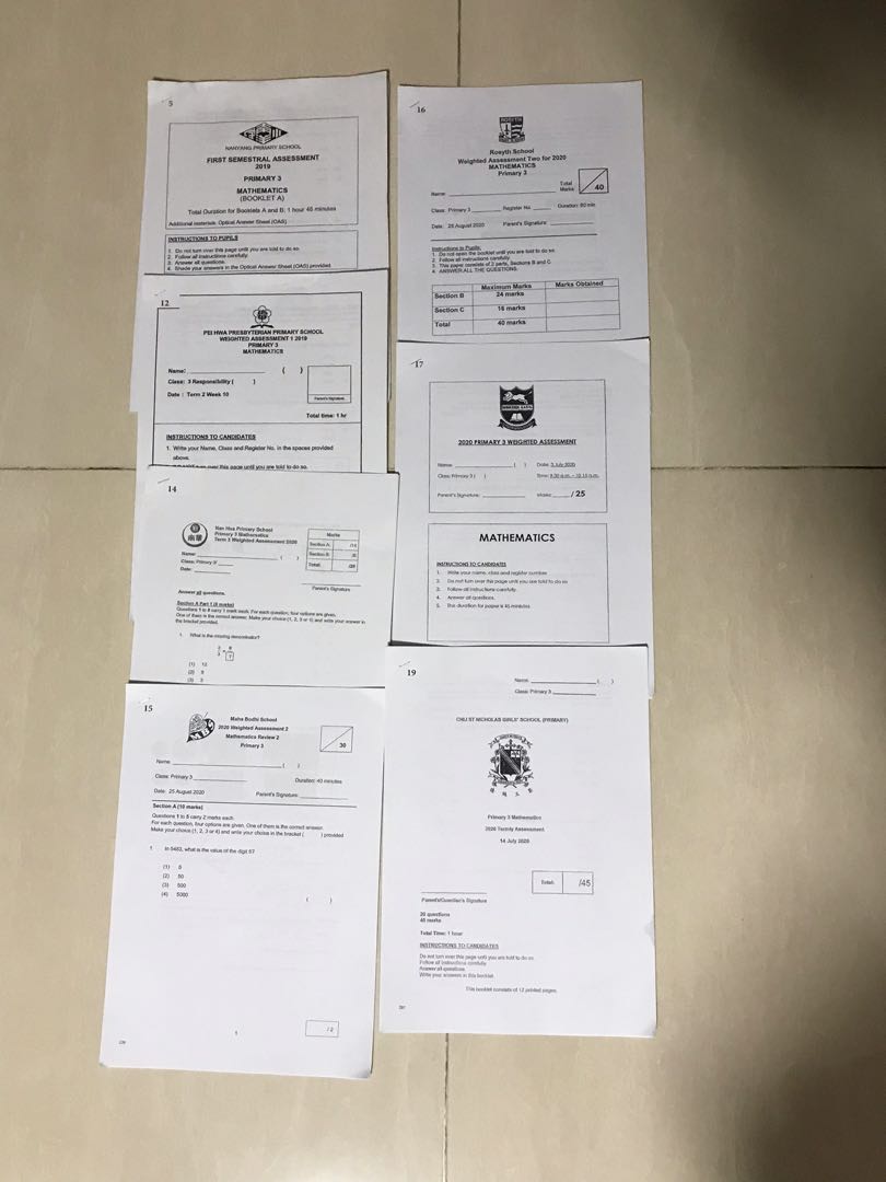 primary-3-maths-exam-papers-2020-2019-hobbies-toys-books