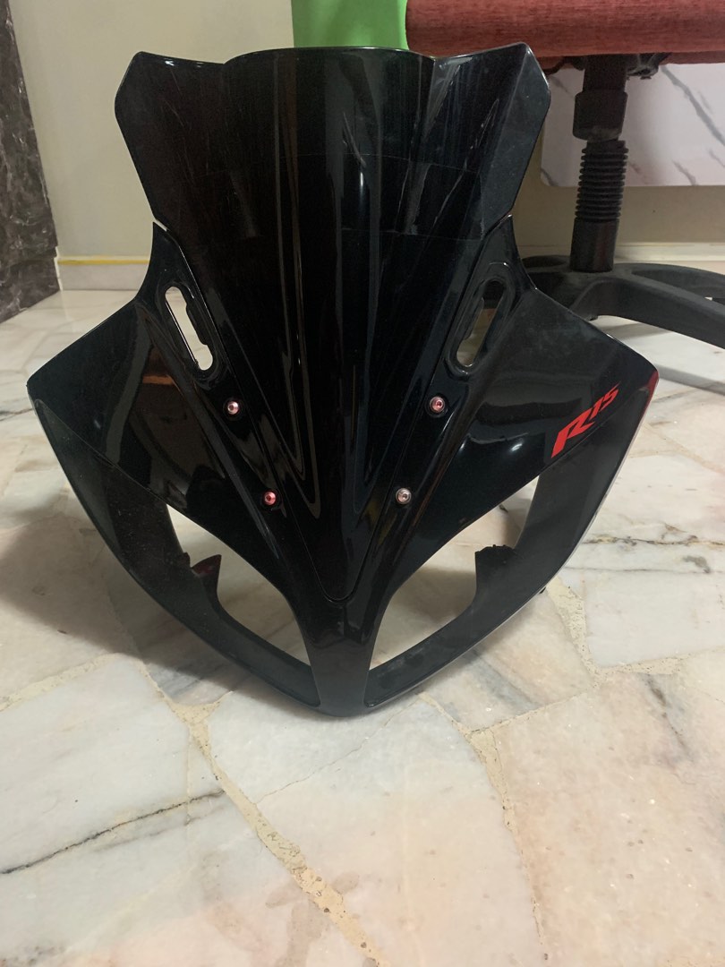 R15 V2 Glossy Black head cowl, Motorcycles, Motorcycle Accessories on ...