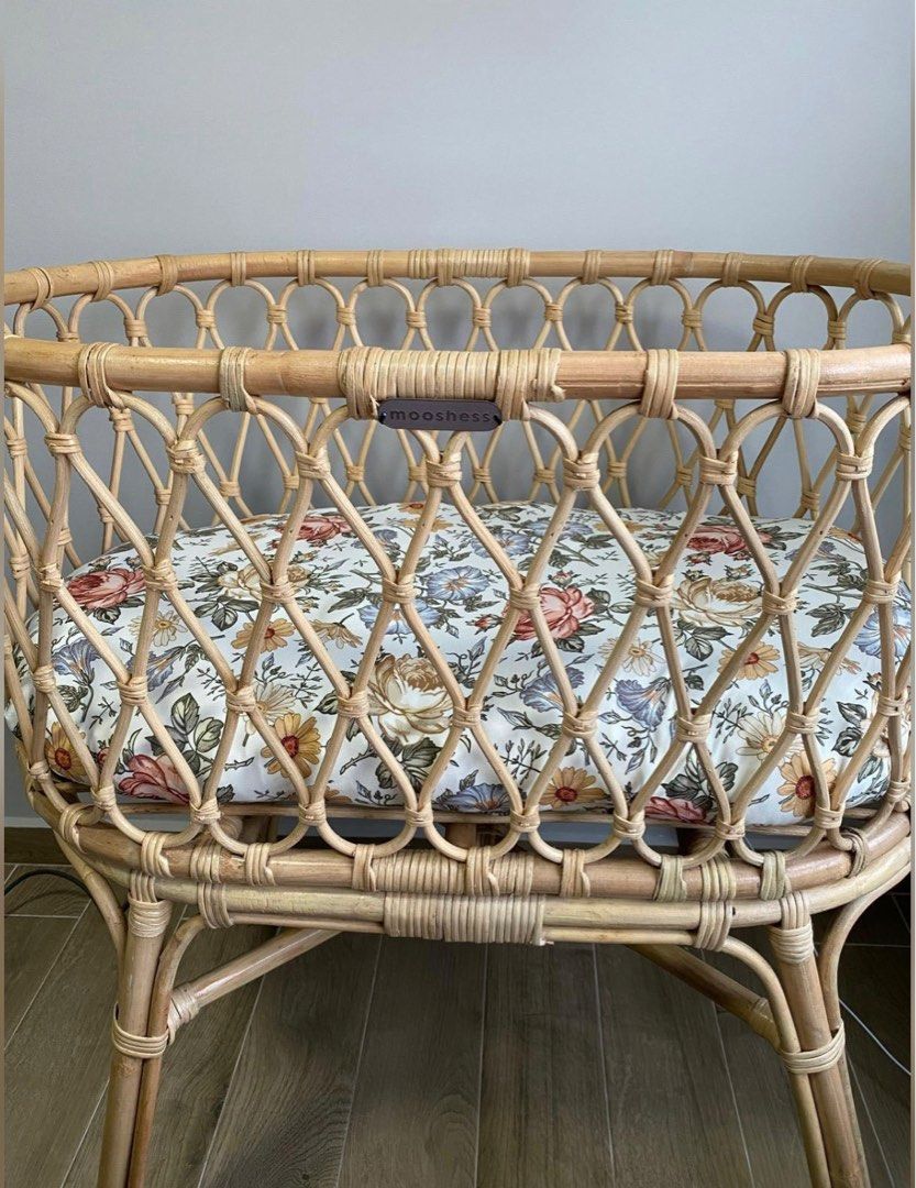 Rattan Baby Bassinet / Mini Crib / Cot, Babies & Kids, Baby Nursery ...