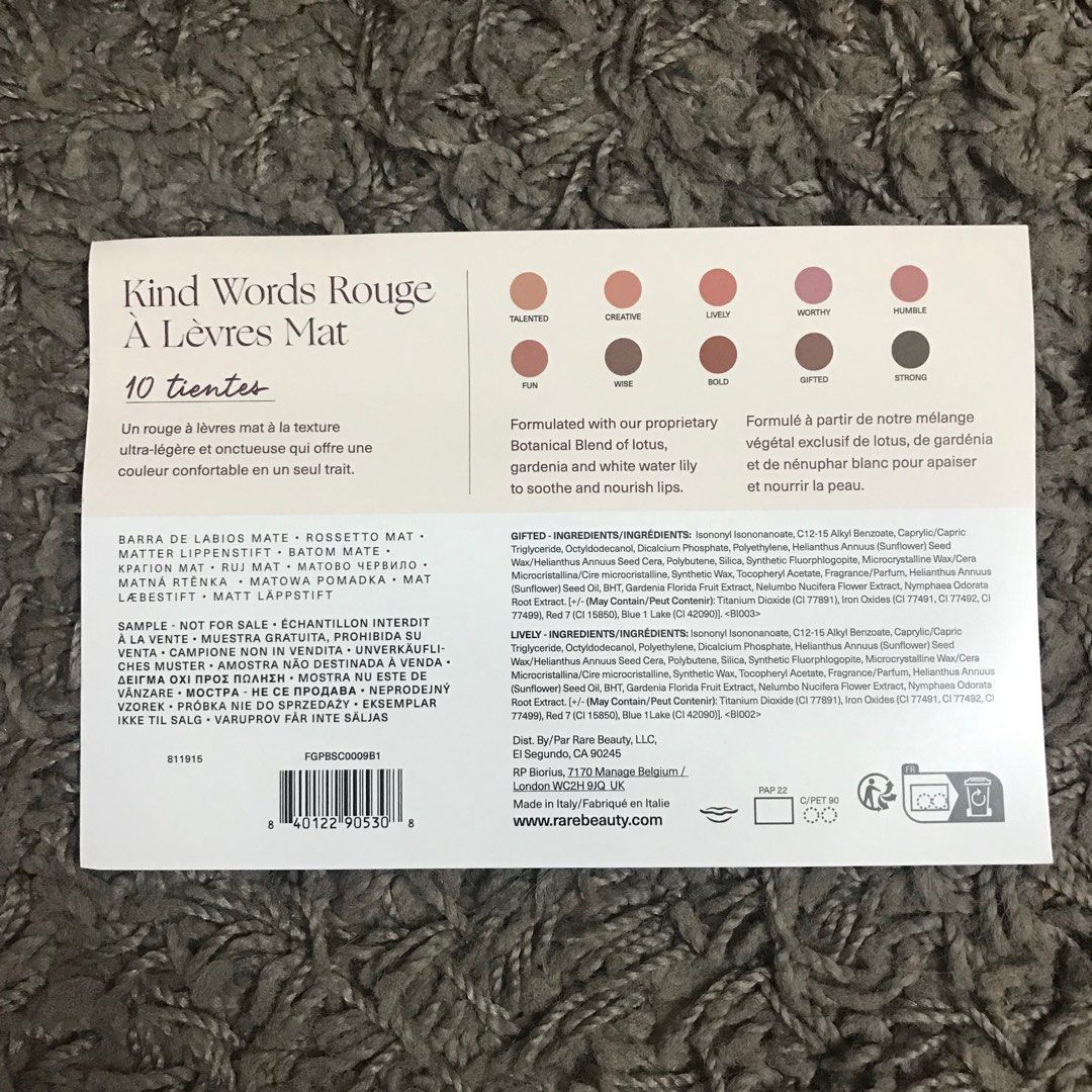 READY STOCK RARE BEAUTY By Selena Gomez Kind Words Matte Lipstick ...