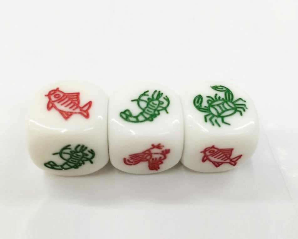 Resin dice No. 14 fish, shrimp, crab dice copper coin gourd chicken ...