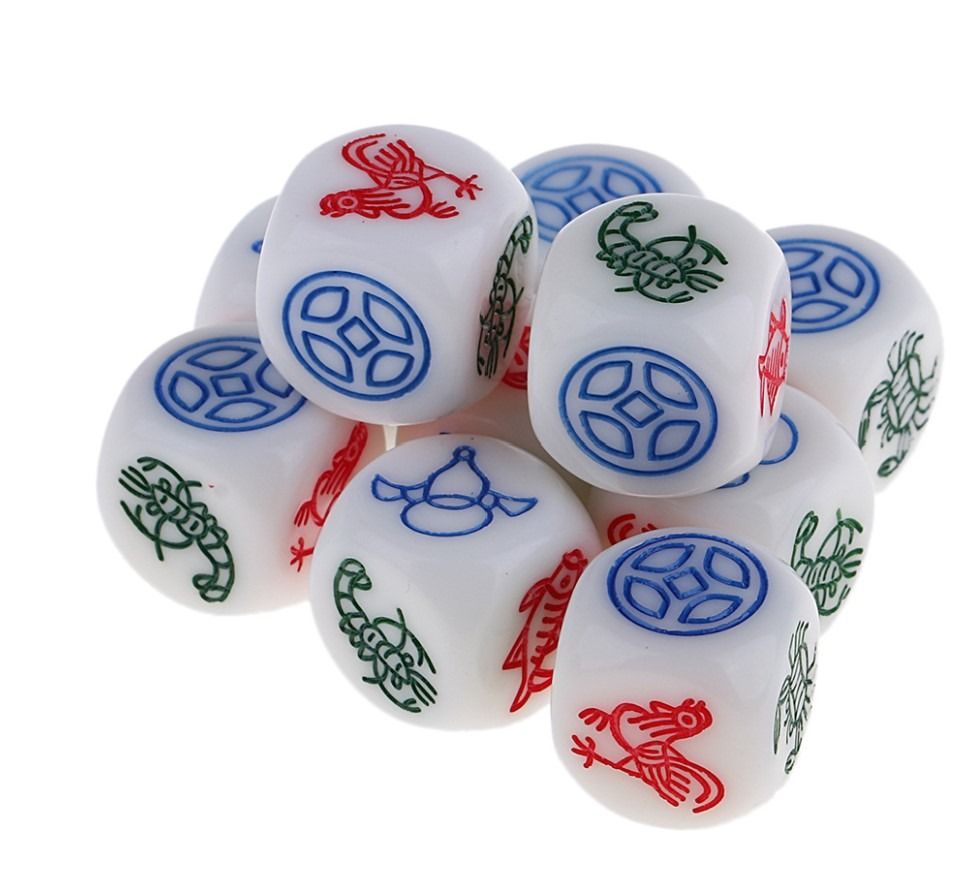 Resin dice No. 14 fish, shrimp, crab dice copper coin gourd chicken ...