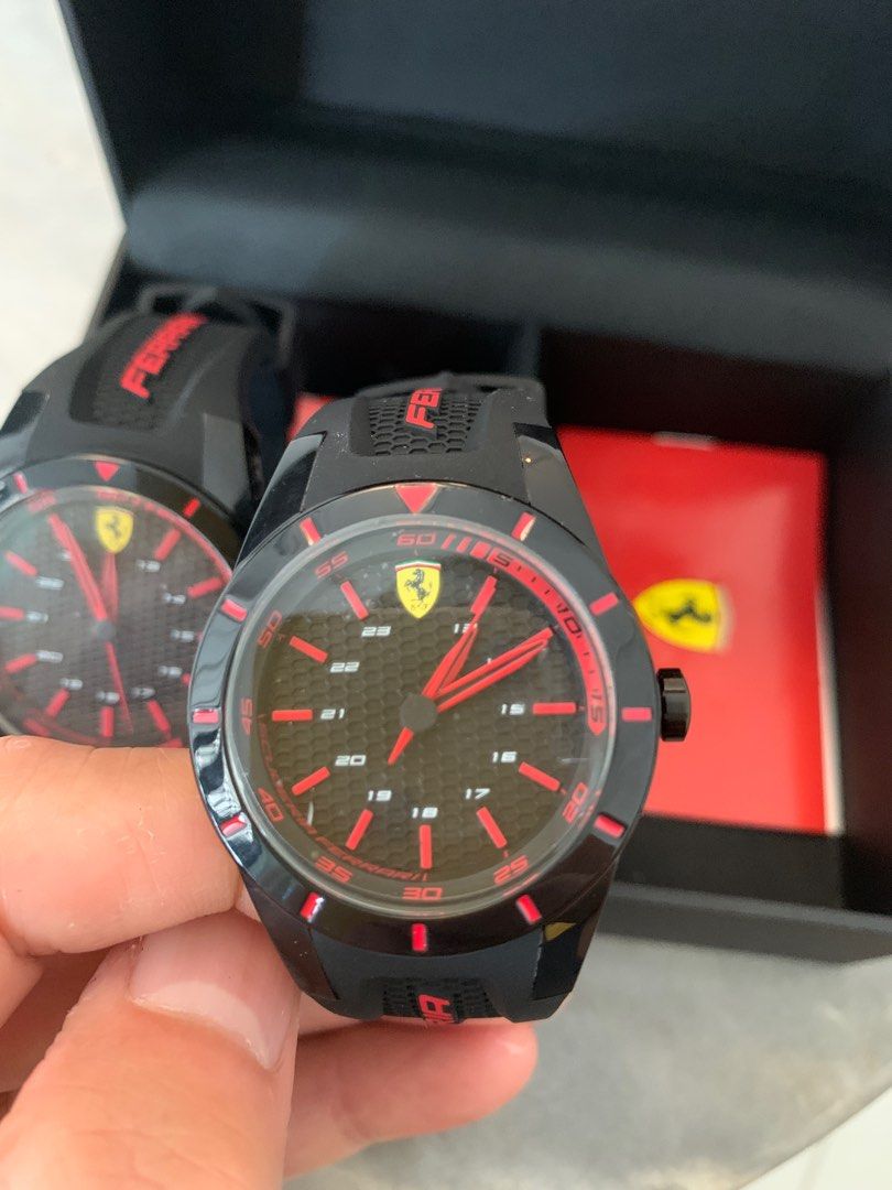 Scuderia Ferrari couple watch, Luxury, Watches on Carousell