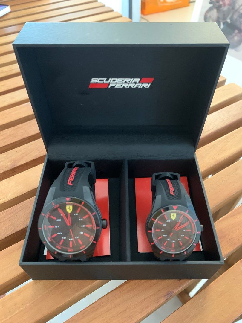 Scuderia Ferrari couple watch, Luxury, Watches on Carousell