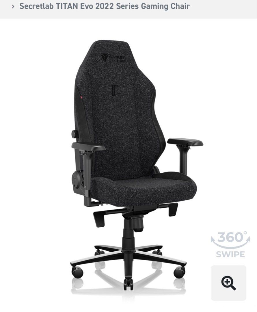 Secretlab TITAN Evo 2022 Series Black Softweave Plus Fabric, Furniture ...