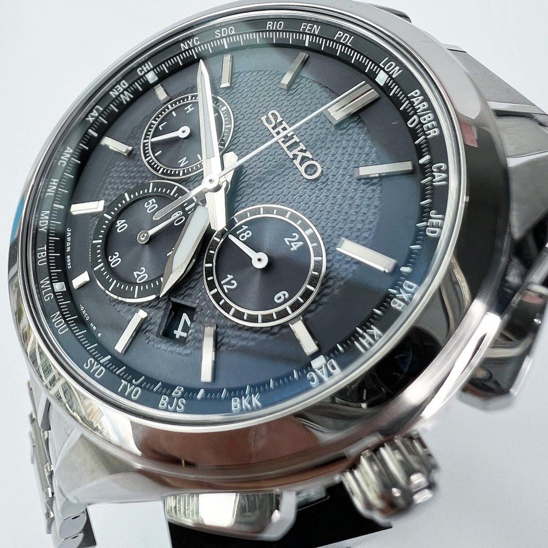 Seiko Brightz Wave Solar Radio SAGA197 Titanium Chronograph, Men's Fashion, Watches ...
