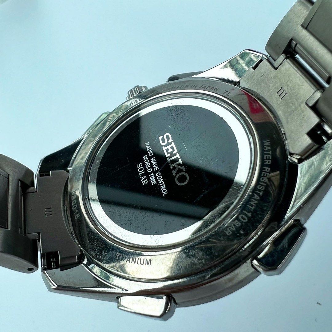 Seiko Brightz Wave Solar Radio SAGA197 Titanium Chronograph, Men's ...