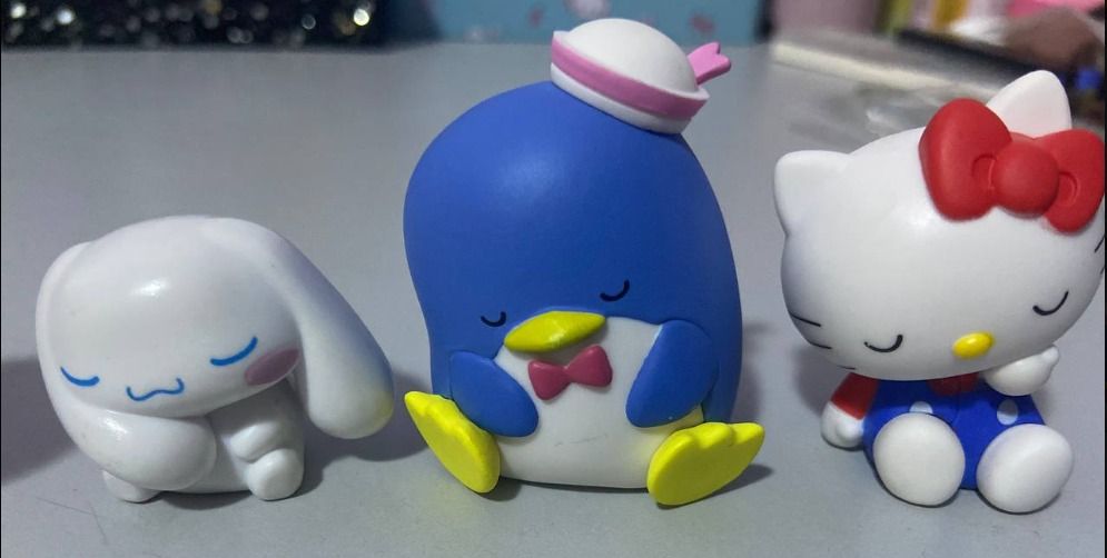 Set of 6 Japan Sanrio Sleeping Character Figurines (Cinnamoroll, Hello ...