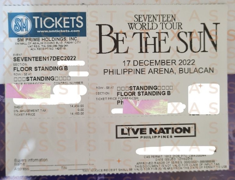 Seventeen Be The Sun Bulacan VIP FLOOR STANDING B, Tickets & Vouchers, Event Tickets on Carousell