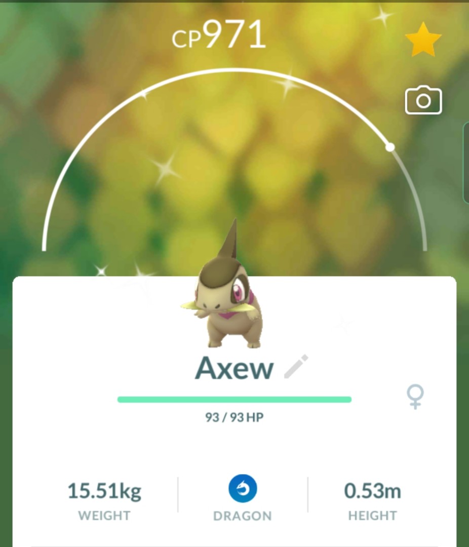 Shiny Axew pokemon go, Video Gaming, Gaming Accessories, In-Game ...