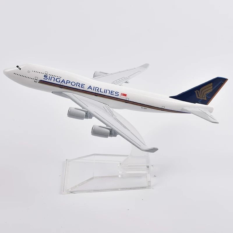 SINGAPORE AIRLINES BOEING B747-400 9V-SPP 16CM DIECAST METAL AIRPLANE ...