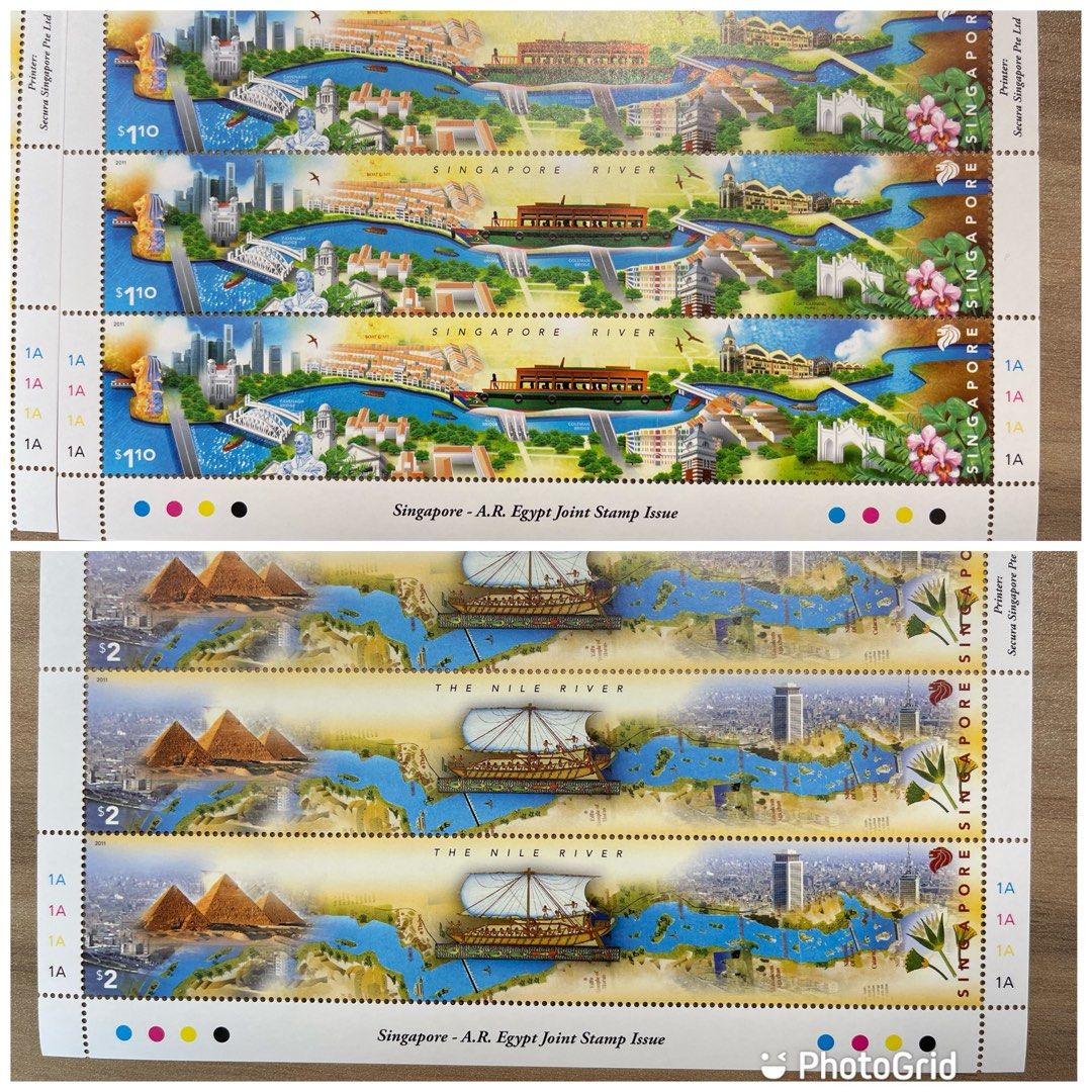 Singapore’s- Egypt Joint Stamp 10x, Hobbies & Toys, Memorabilia ...
