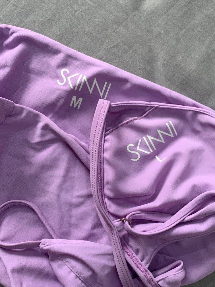 Skinni Swim Bikini Set in Violet Bloom, Women's Fashion, Swimwear ...