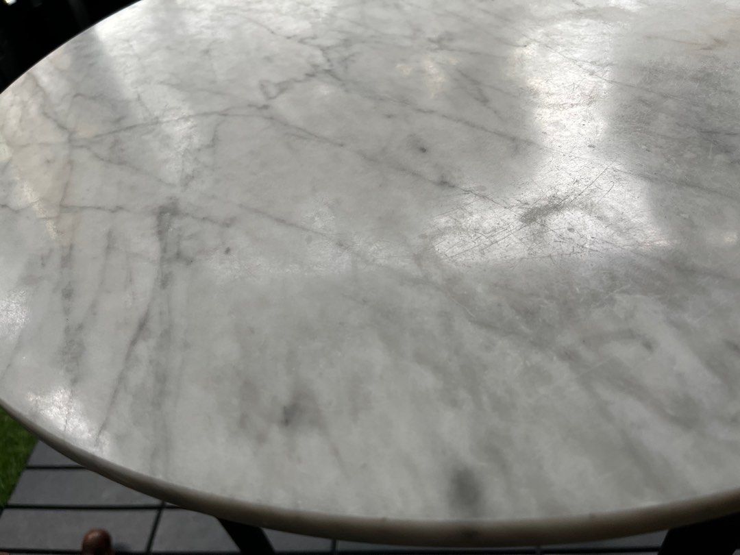 Small Marble Table 60cm diameter, Furniture & Home Living, Furniture ...
