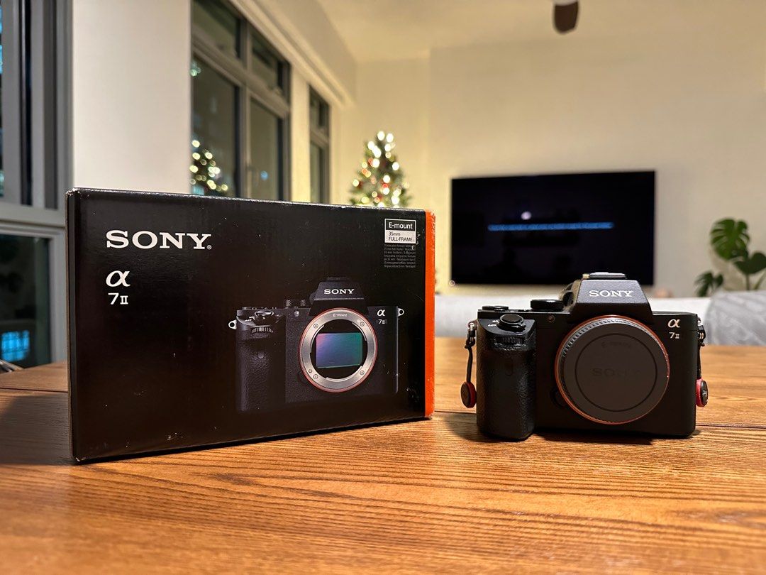 Sony a7ii + original accessories and box, Photography, Cameras on Carousell