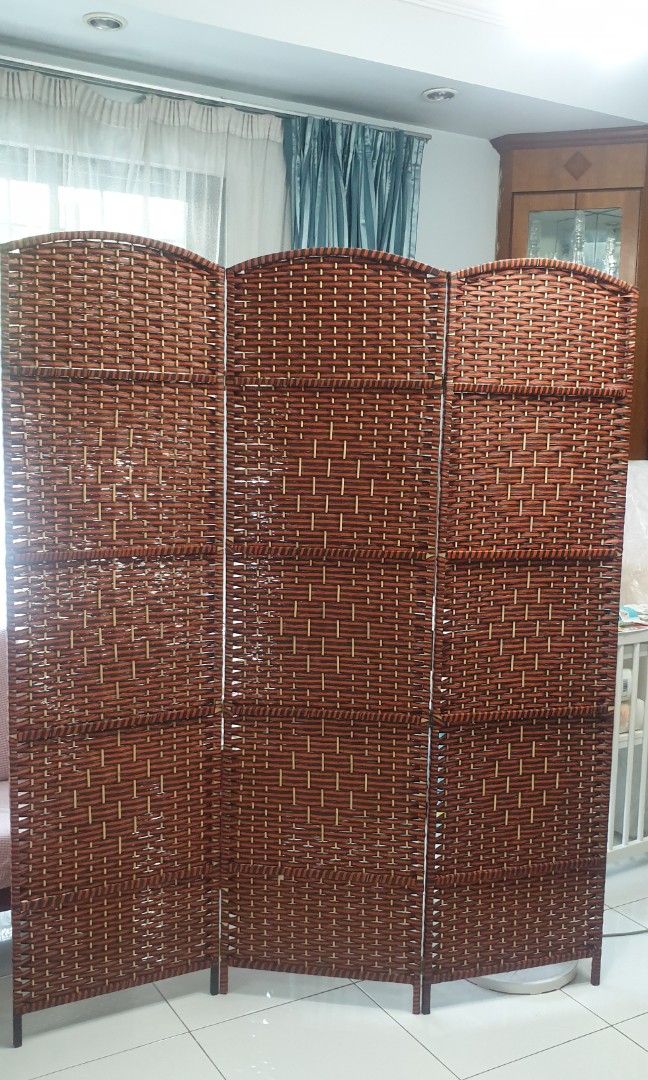 Straw & rattan room partition, Furniture & Home Living, Furniture ...