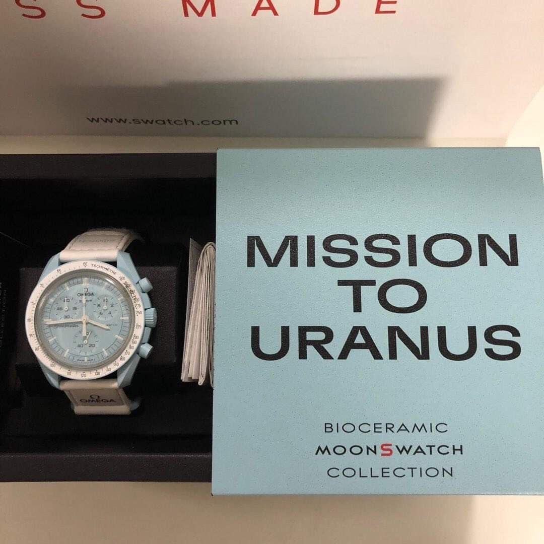 Omega x Swatch Moonswatch Mission to Uranus, Luxury, Watches on Carousell
