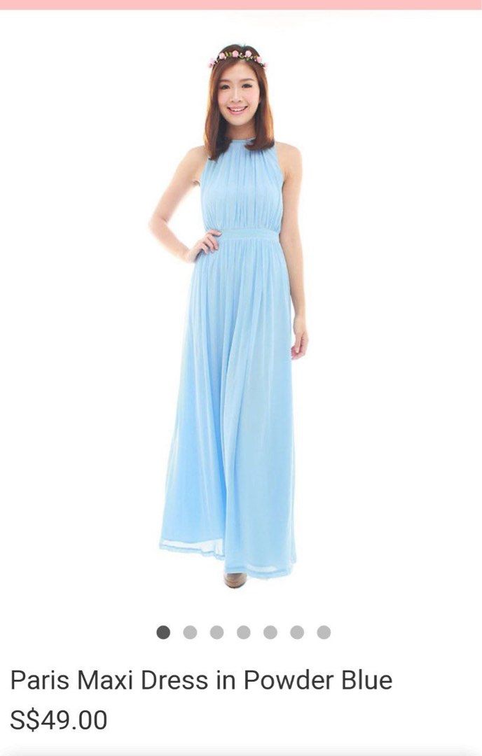 The BMD Shop Baby Blue Bridesmaid Dress, Women's Fashion, Dresses ...