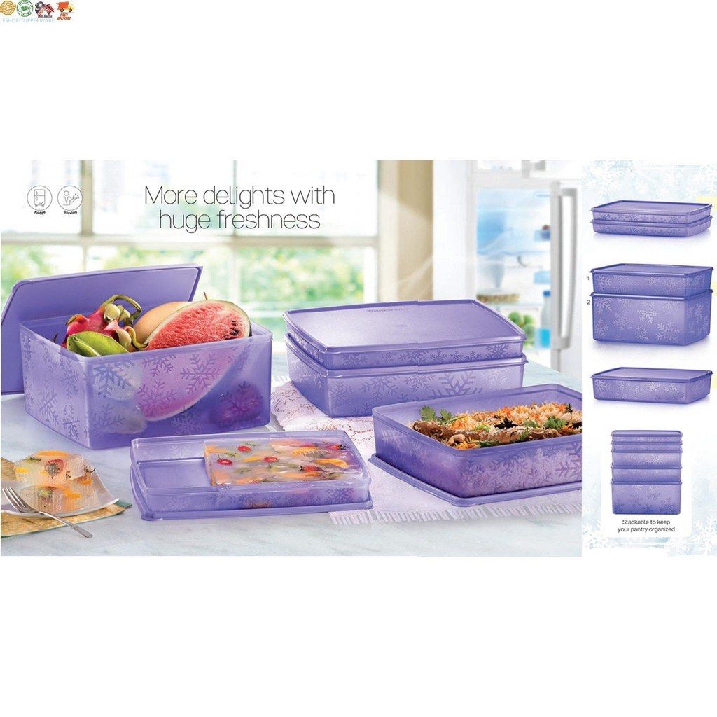 TUPPERWARE Festive Stor and Serve 1.25L 3L Purple, Furniture & Home ...