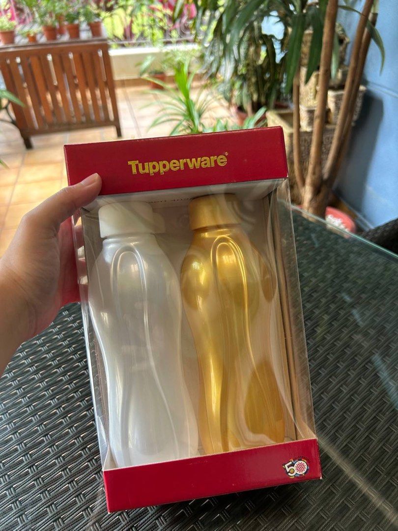 Tupperware Gold & Pearl Eco Bottle, Furniture & Home Living ...
