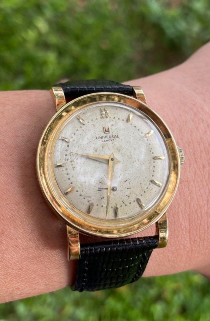 Universal Geneva solid 18k gold cheapest 18k, Luxury, Watches on Carousell