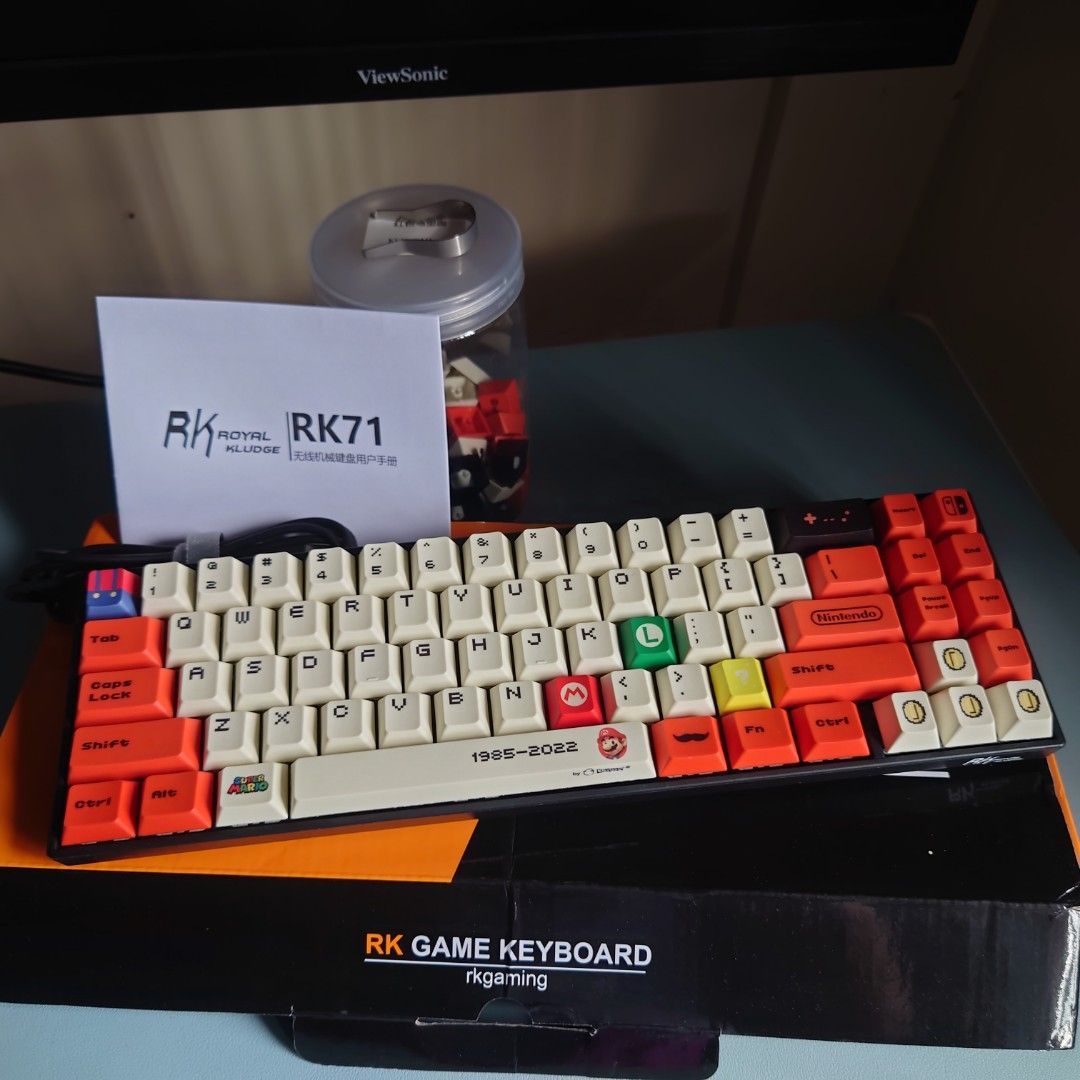 Used! Royal Kludge 71 RK71 Mechanical Keyboard Blue Switch Non-Hot Swap ...